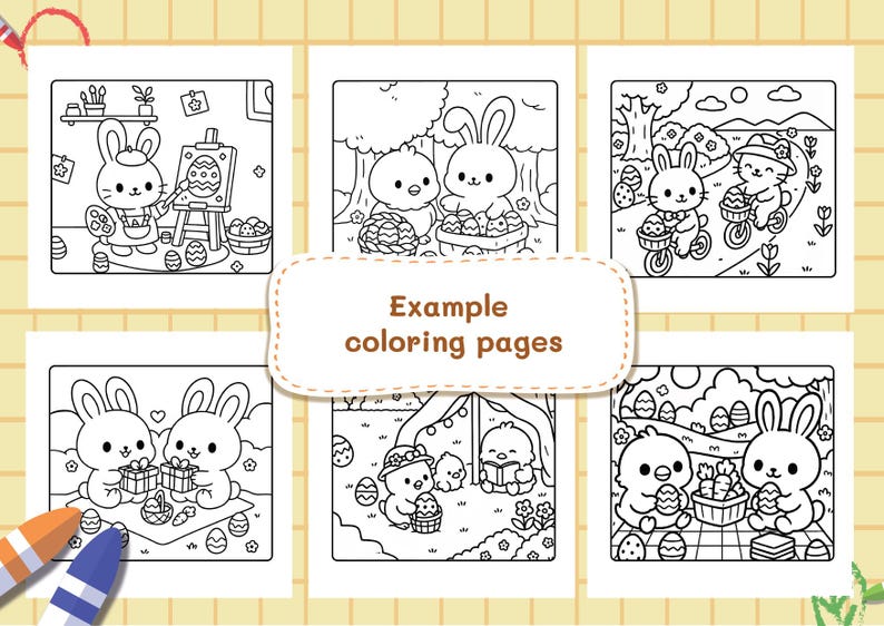 Cozy Easter Egg Party Coloring Pages |25 Printable Coloring Pages ...