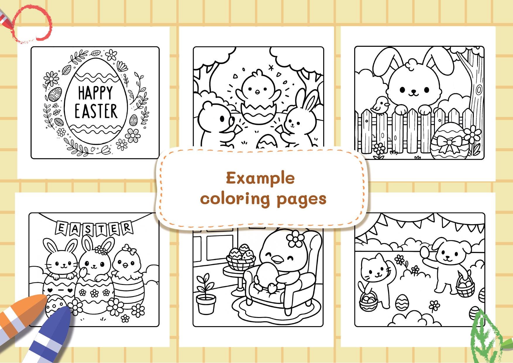 Cozy Easter Egg Party Coloring Pages |25 Printable Coloring Pages ...