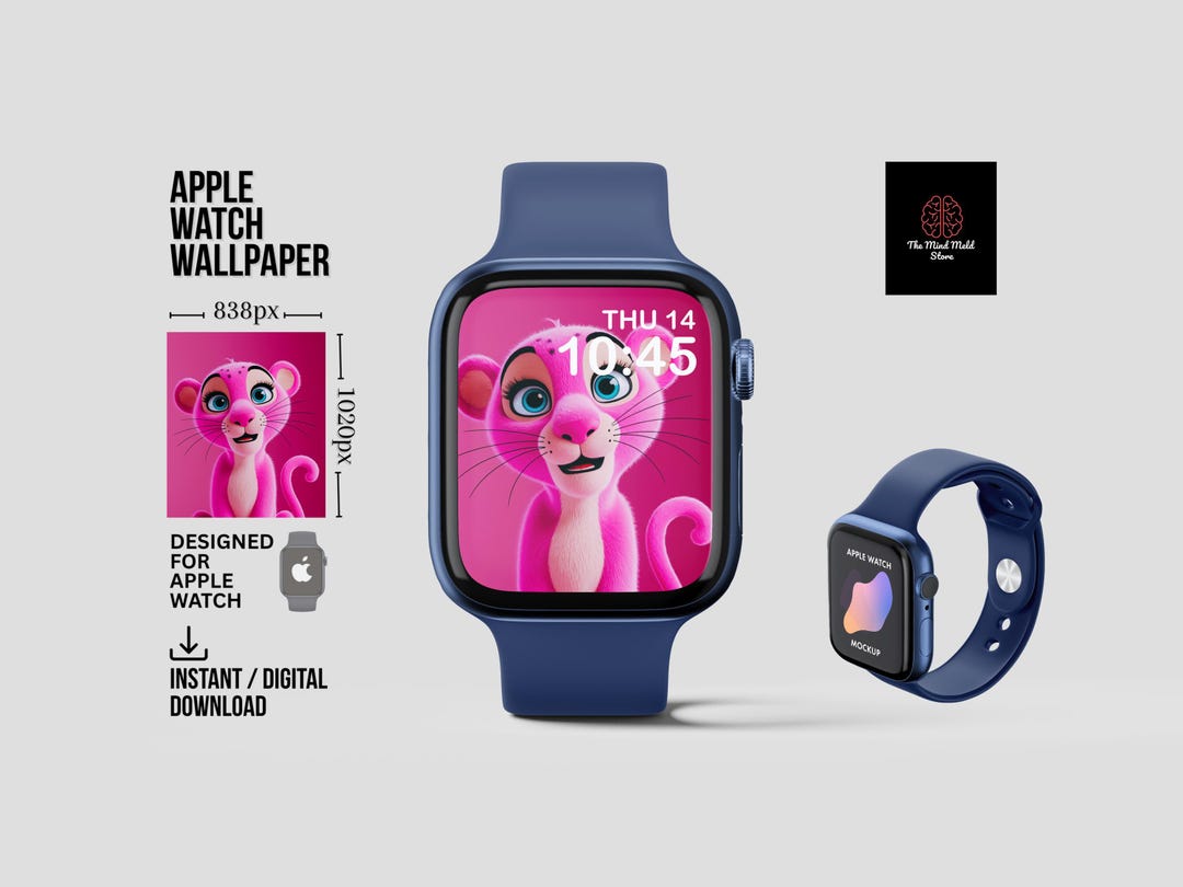 Adorable Pink Tiger Beauty Cartoon, Apple Watch Wallpaper, Aesthetic ...