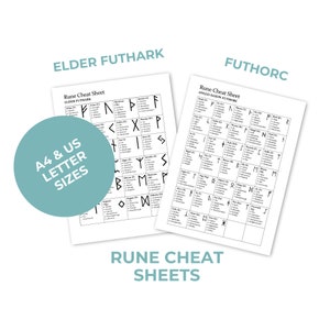 Rune Cheat Sheet Elder Futhark & Anglo Saxon Futhorc - Instant Download ...
