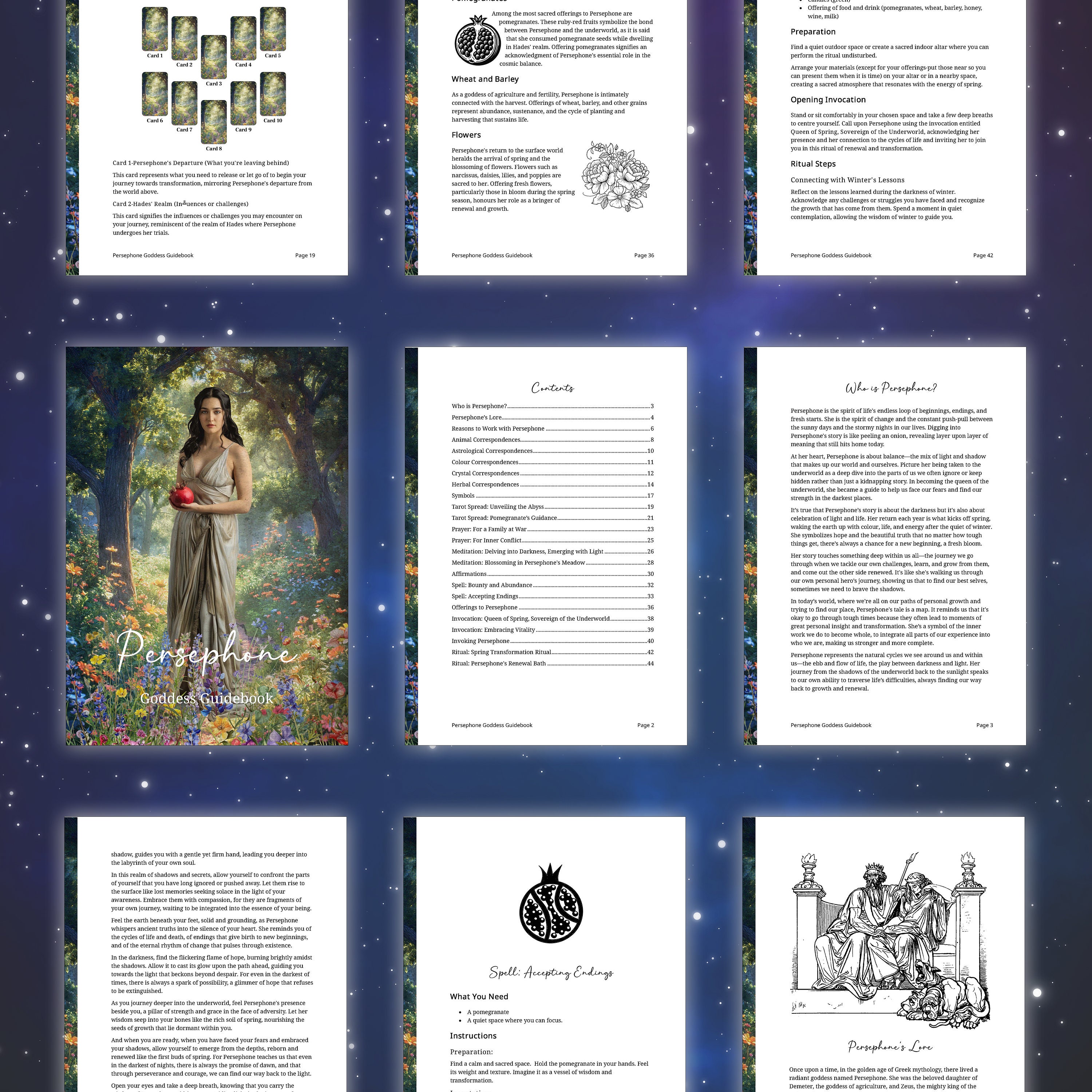 Persephone Greek Goddess Guidebook: Book of Shadows, Wicca (digital ...