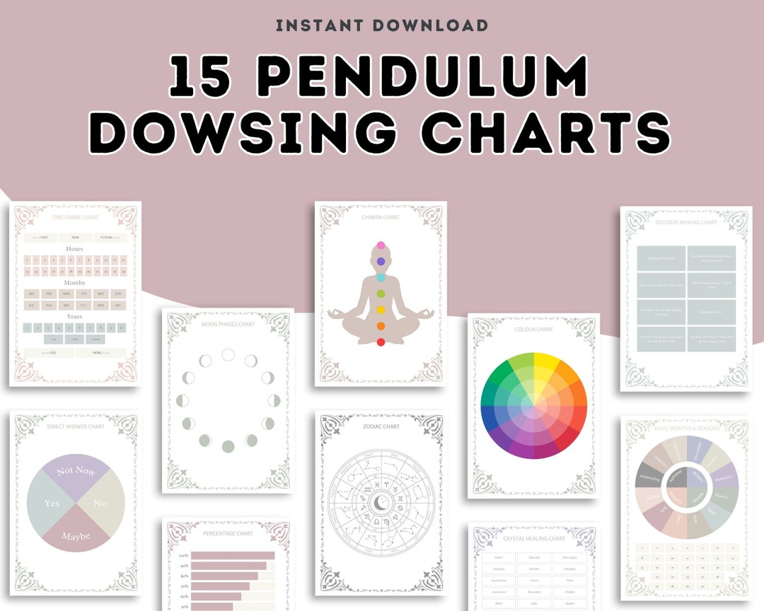 Pendulum Dowsing Charts - Instant Download - Divination - Printable Pages - Book of Shadows ...