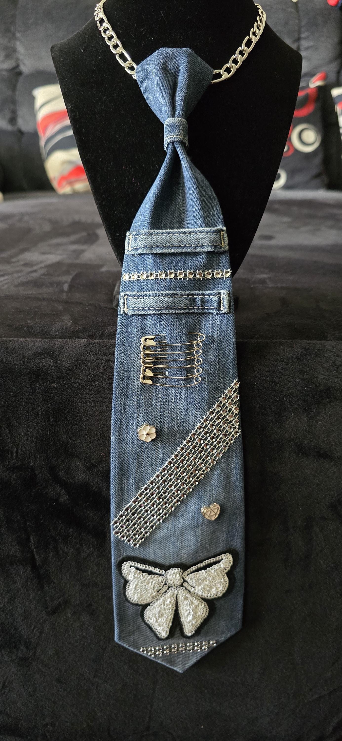 Denim Cute Bow Junk Tie - Etsy