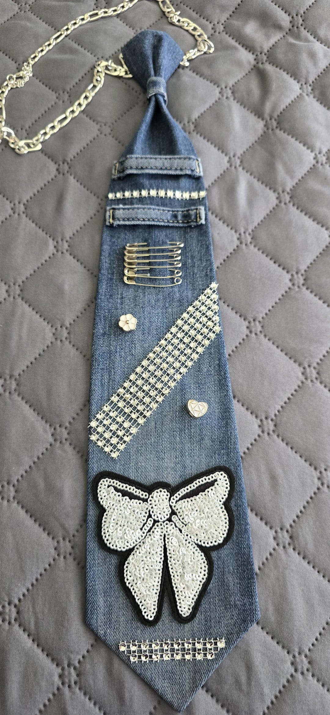 Denim Cute Bow Junk Tie - Etsy