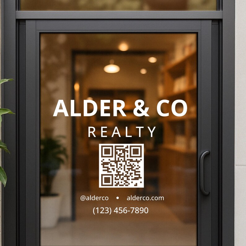 Custom QR Code Business Decal – Storefront Window Sign With Logo ...