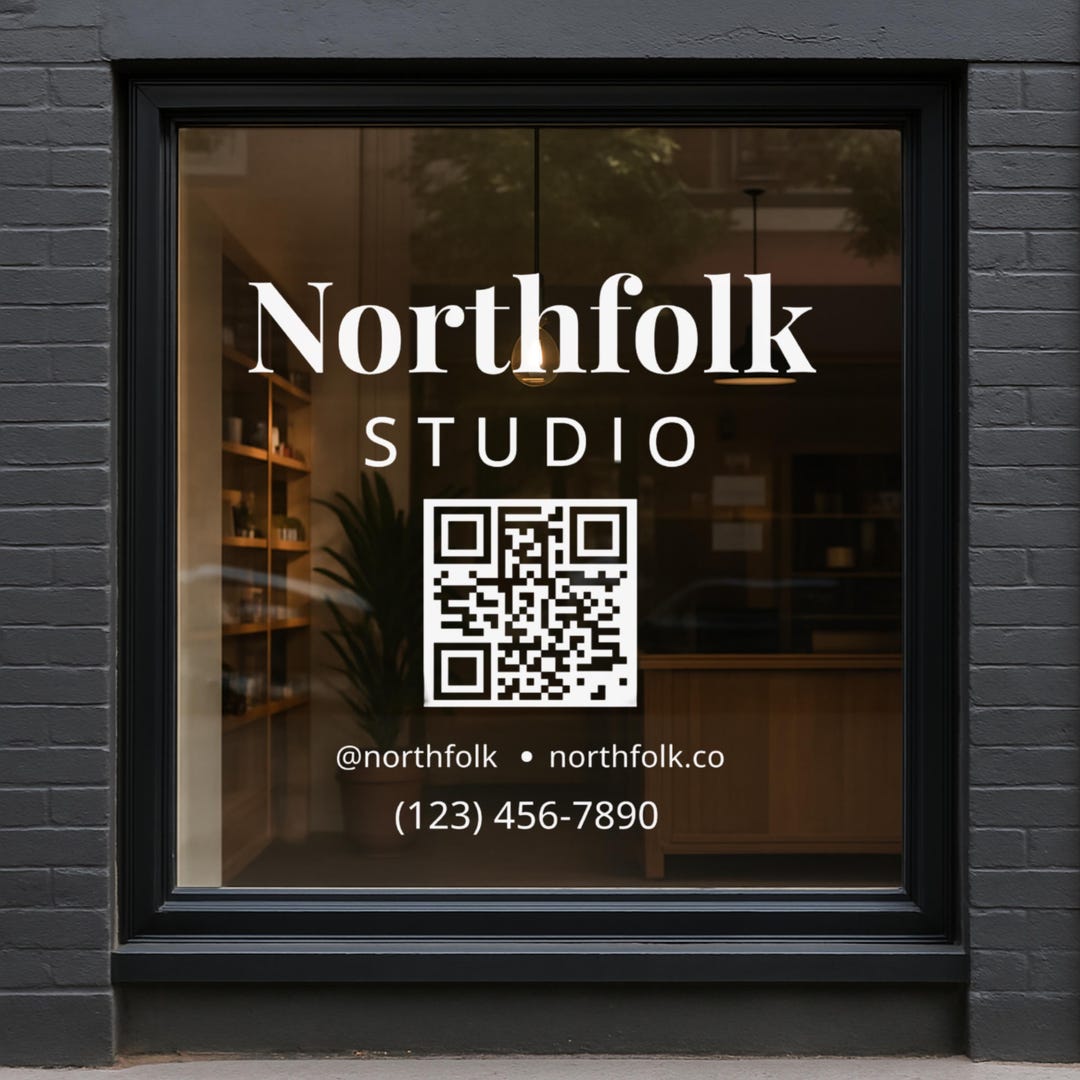 Custom QR Code Business Decal – Storefront Window Sign With Logo ...