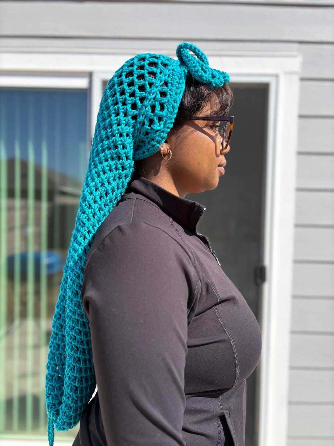 Crochet Loc Sock - Hair Wrap W/ Drawstring and Straps - Etsy