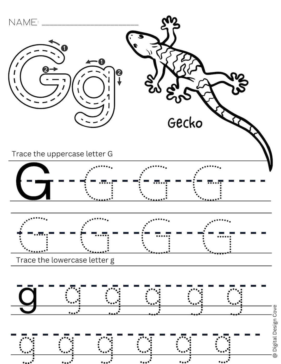 Traceable Letters Worksheet JUNGLE (G,H,I) - Etsy