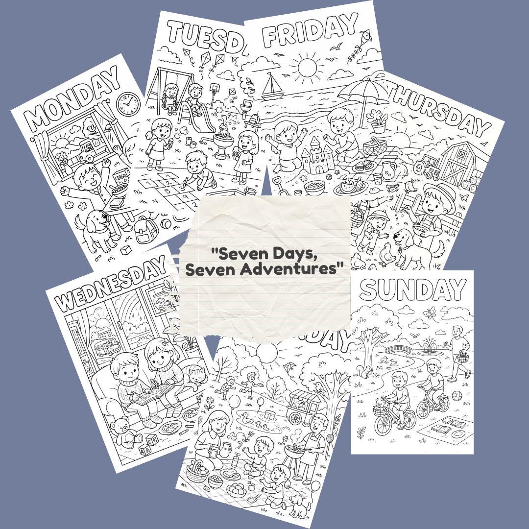 Printable Days of the Week Coloring Pages for Kids | Monday, Tuesday ...