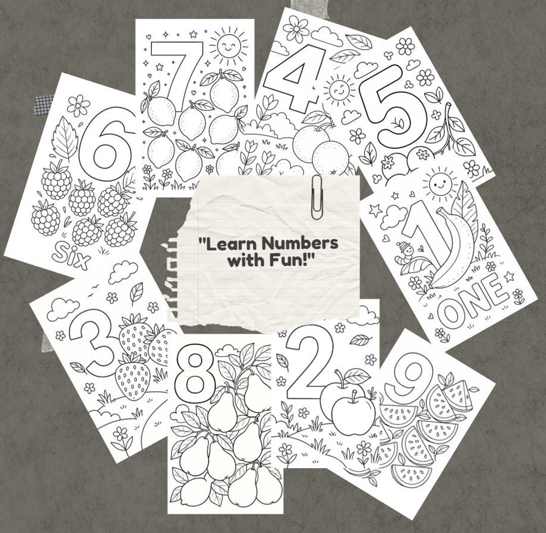 Numbers Coloring Pages 1-9 for Kids – Printable Educational Activity ...