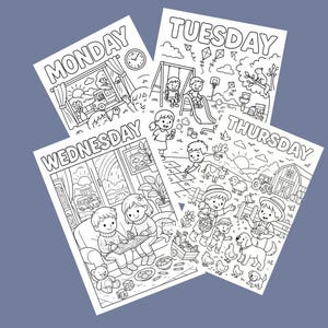 Printable Days of the Week Coloring Pages for Kids | Monday, Tuesday ...