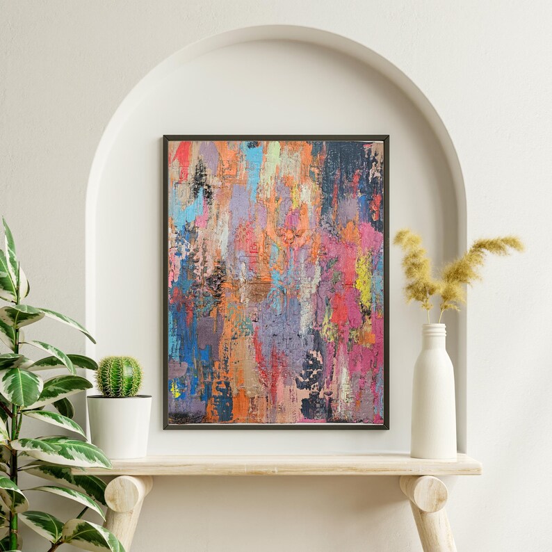 Colorful Textured Abstract Painting-minimalist Wall Art-modern Handmade ...