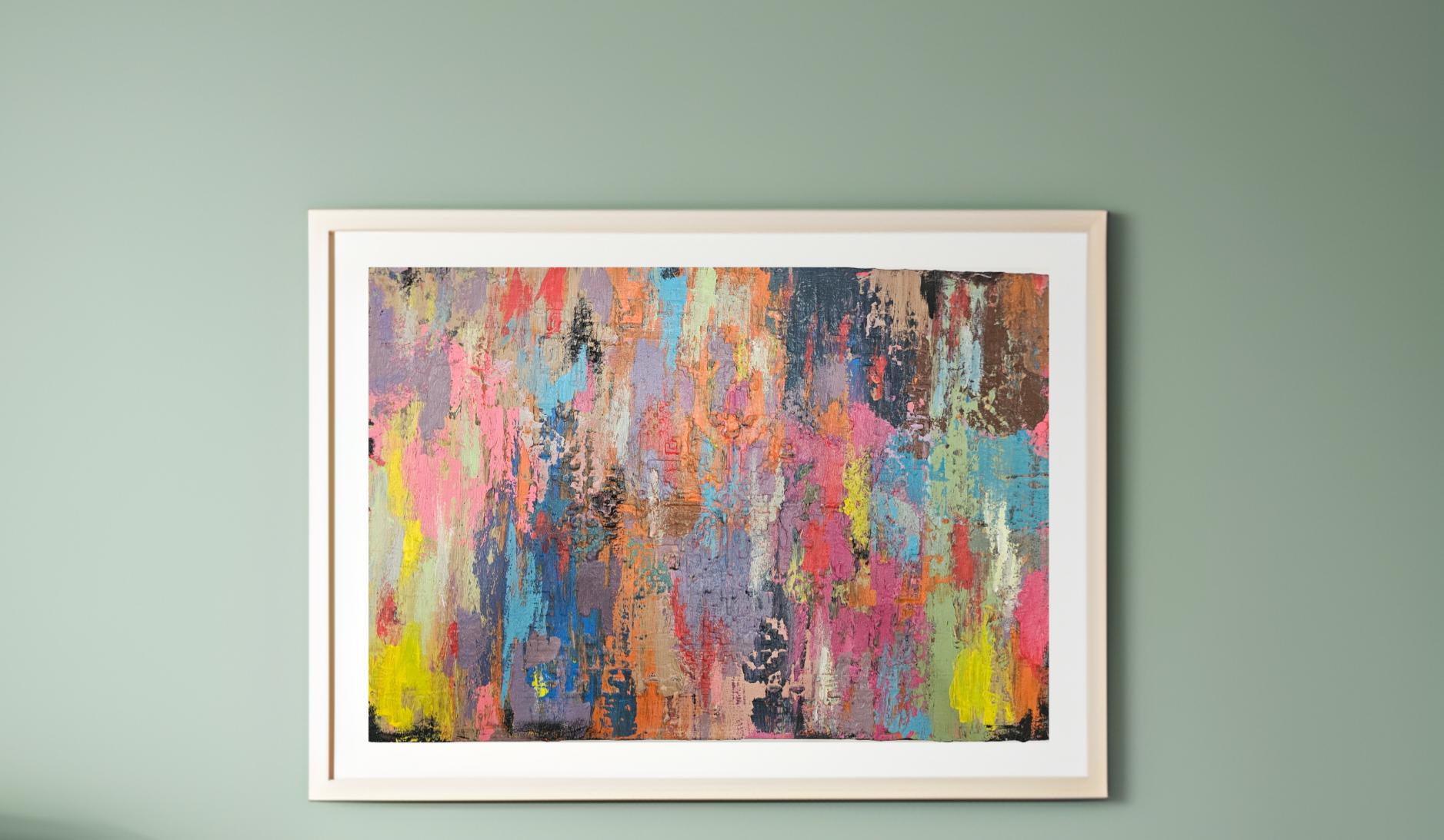 Colorful Textured Abstract Painting-minimalist Wall Art-modern Handmade ...