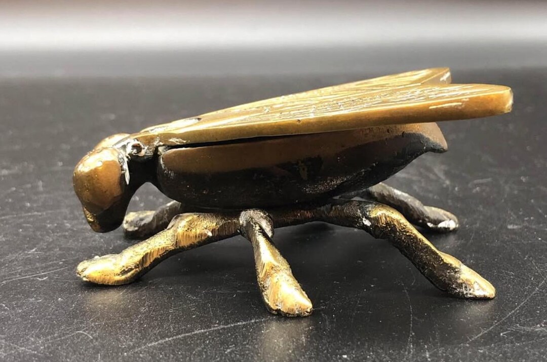 Vintage Brass Bug Ashtray Hinged Wings Insect Fly Match Striker - Etsy