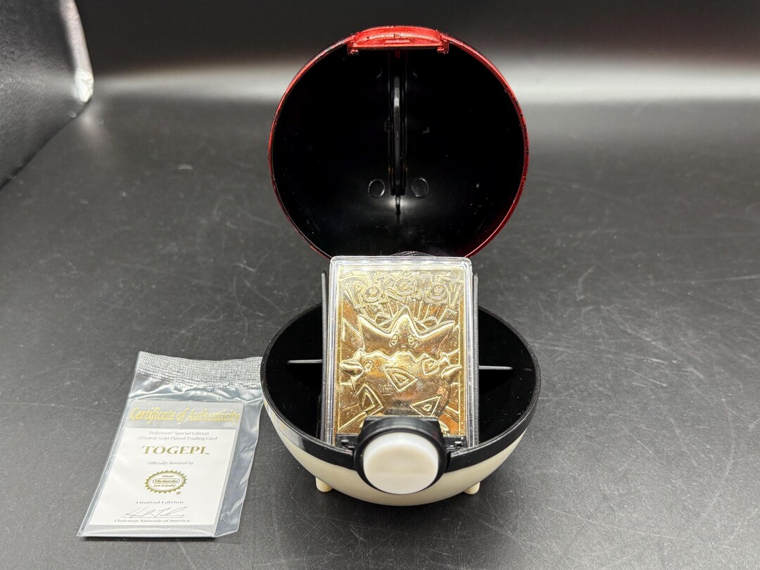 Vtg-pokemon Togepi Burger King 23k Gold Plated Trading Card 1999 ...