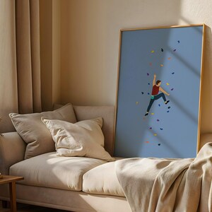 Bouldering - Climbing Art Print – Minimalist Sports Poster Set – Modern ...