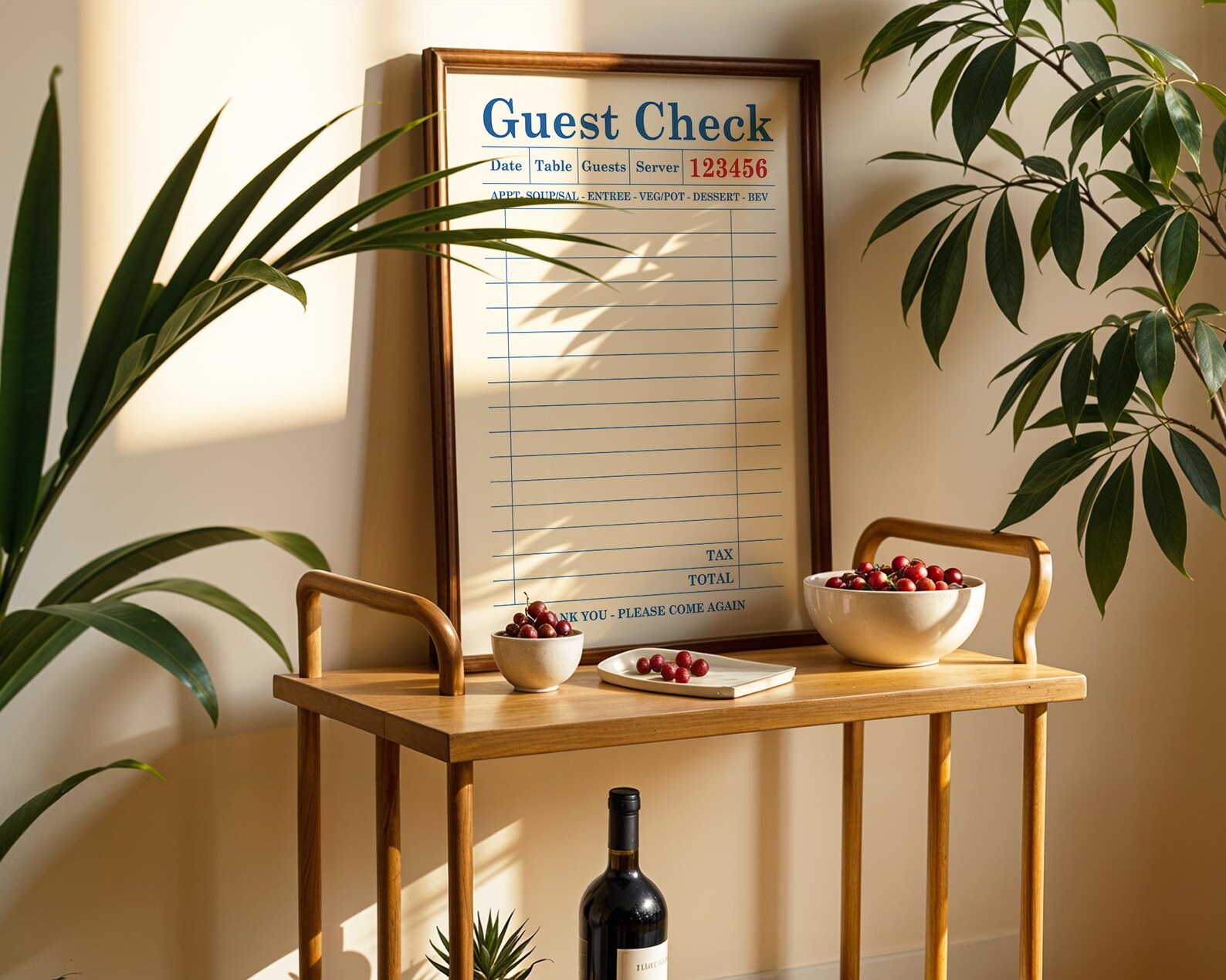 Blank Guest Check Art Print, Trendy Wall Art, Guest Check Print ...