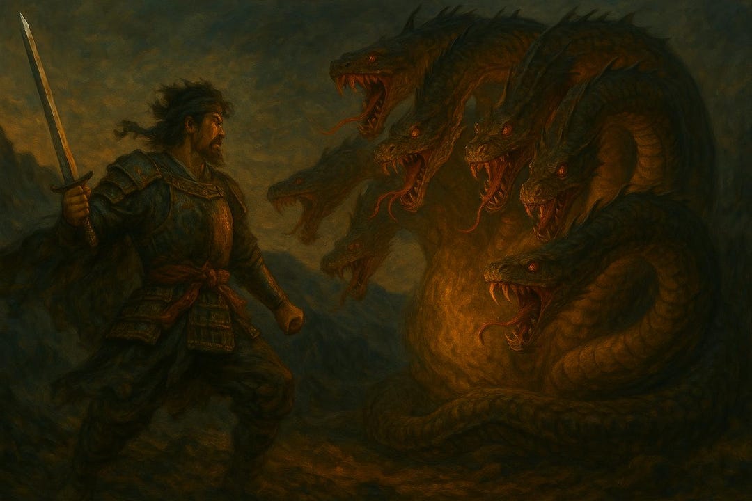 Yamata No Orochi – Japanese Mythology Dragon | Oil Painting Style Art ...