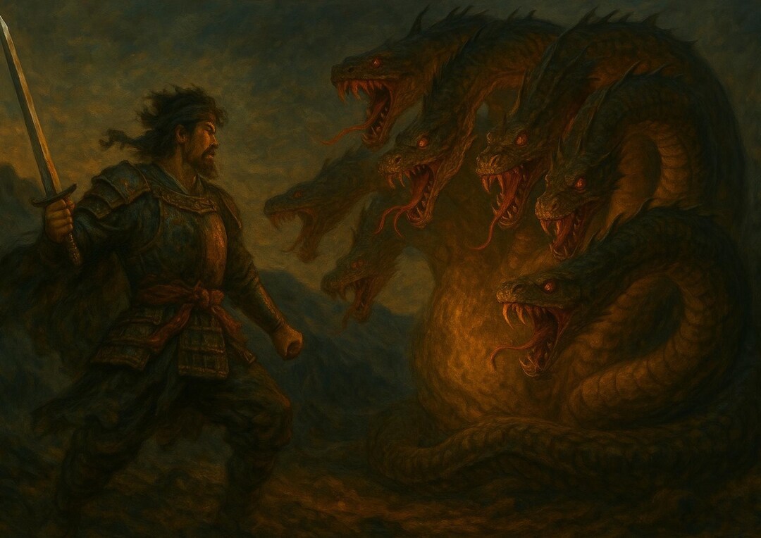 Yamata No Orochi Printable Art - Japanese Mythology Dragon Digital ...