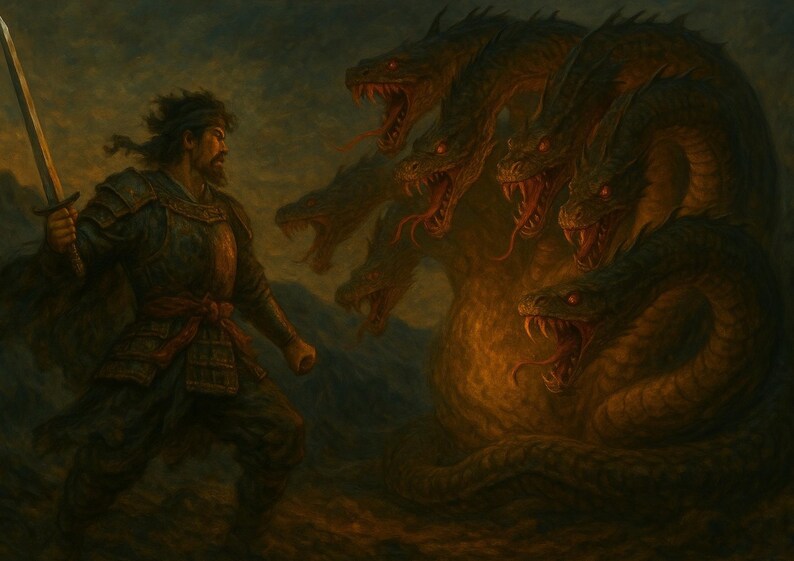 Yamata No Orochi Printable Art - Japanese Mythology Dragon Digital ...