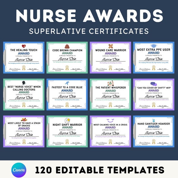 Funny Nurse Awards - Etsy