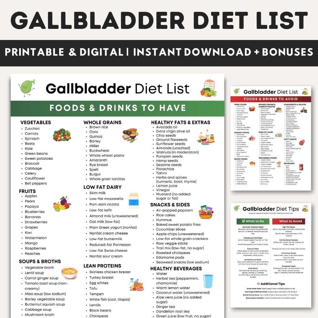 Gallbladder Diet Food Chart, Gallstones Food List, Gallbladder Support ...