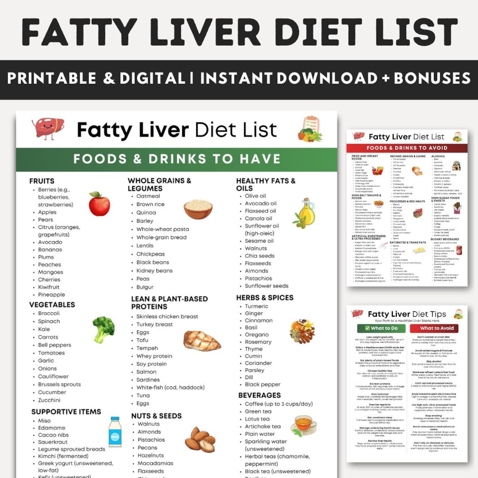 Fatty Liver Diet Food List, Healthy Liver Diet Chart, Liver Friendly ...