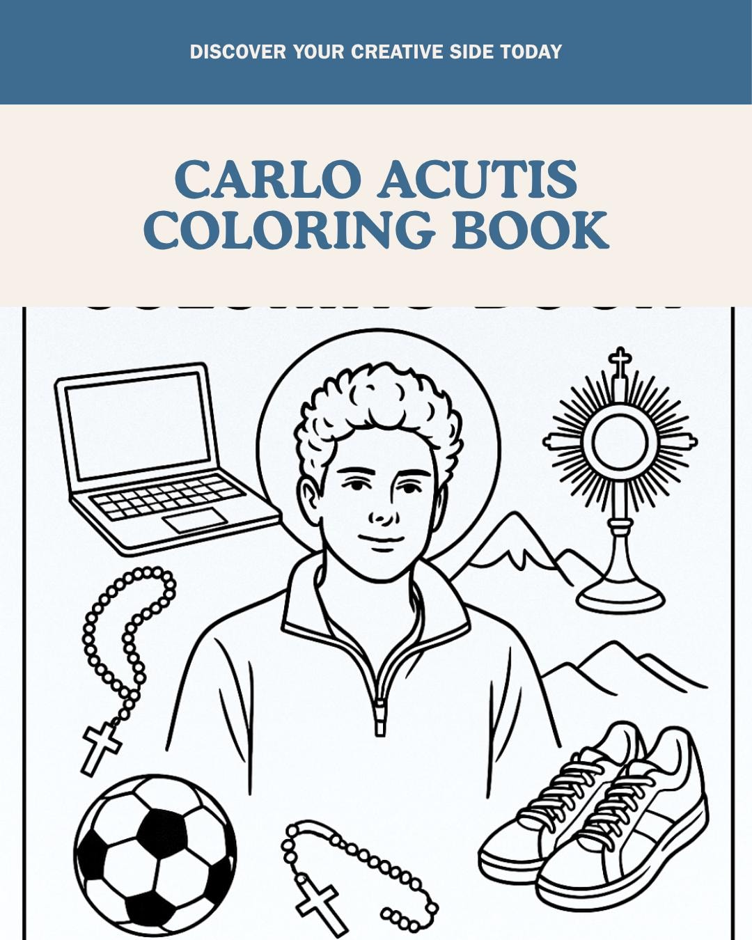 Carlo Acutis 4-page Mini Coloring Book • Catholic Saints Printable ...