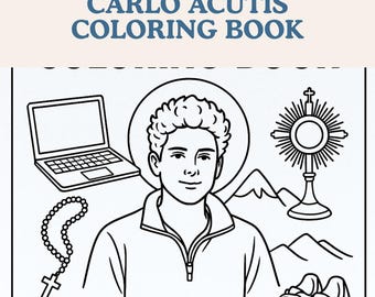 Carlo Acutis 4-page Mini Coloring Book • Catholic Saints Printable ...