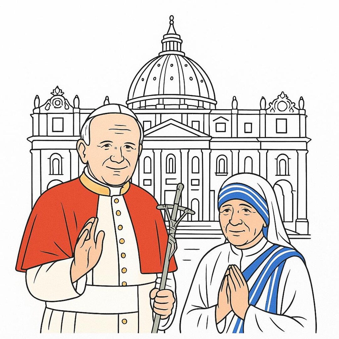 Saint John Paul II Coloring Book: Catholic Kids Printable (PDF) - Etsy