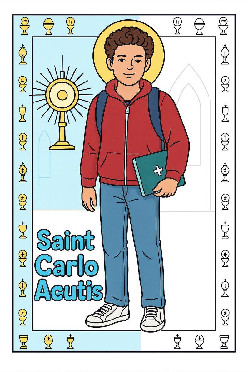 Saint Carlo Acutis Ausmalbilder | Katholische Eucharistie Printable ...