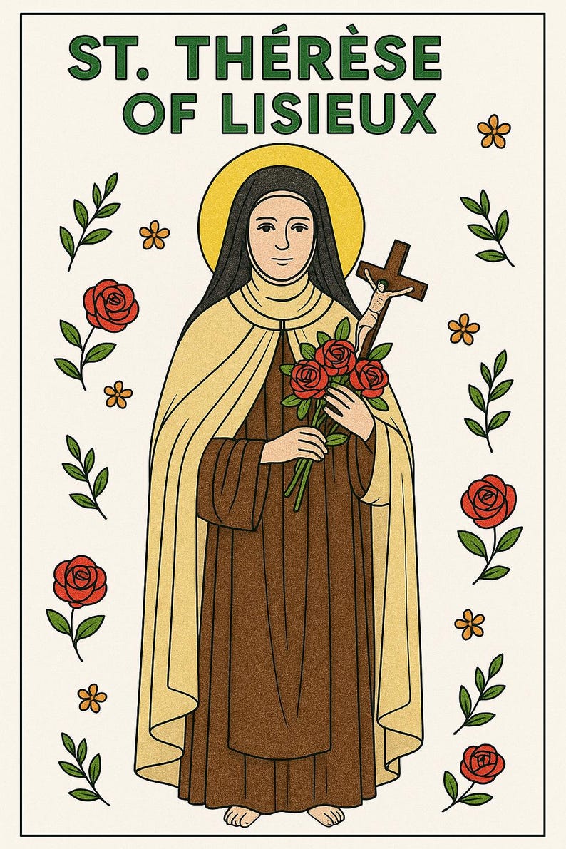 St. Thérèse of Lisieux Coloring Page: Catholic Saint Art (digital ...