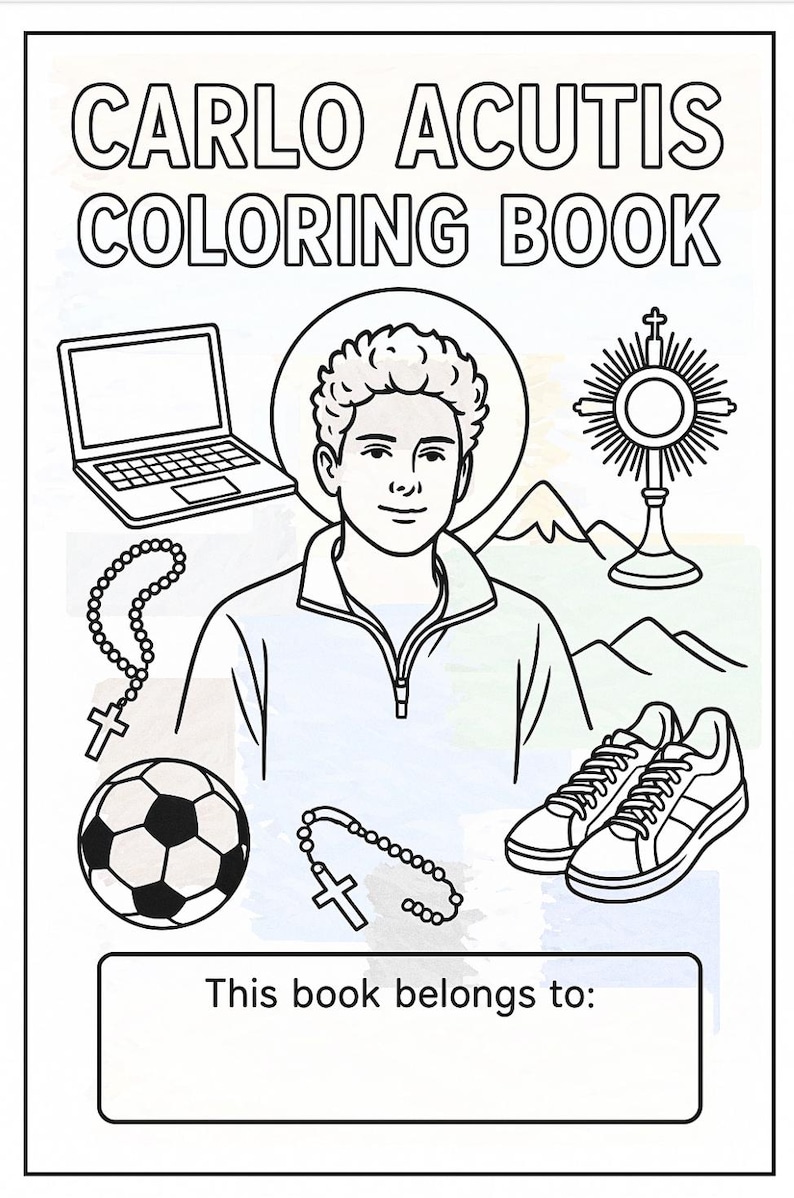 Carlo Acutis 4-page Mini Coloring Book • Catholic Saints Printable ...