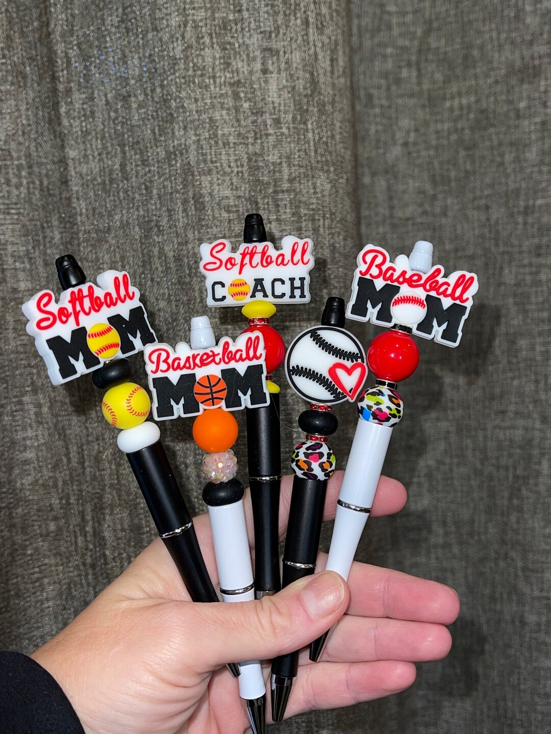 Sports Themed Custom Beaded Refillable Pens - Etsy Sports Themed Custom Beaded Refillable Pens - Etsy