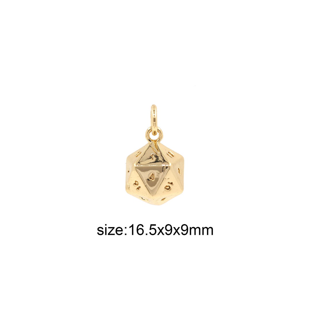 18K Gold Filled Dice Pendant,lucky Dice Charm Earrings Necklace for DIY ...