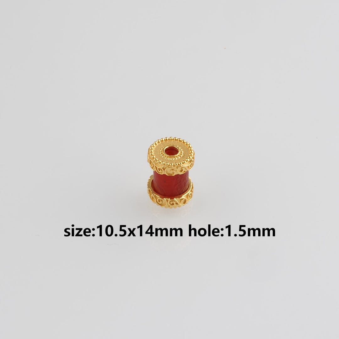 24K Gold Filled Bucket Spacer Beads,natural Stone Tube Spacer Beads,diy ...