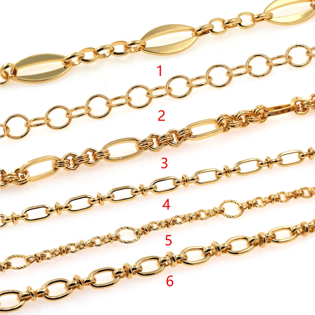 18K Gold Filled Round Chain Necklace,dainty Knot Link Chain,gold Cable ...