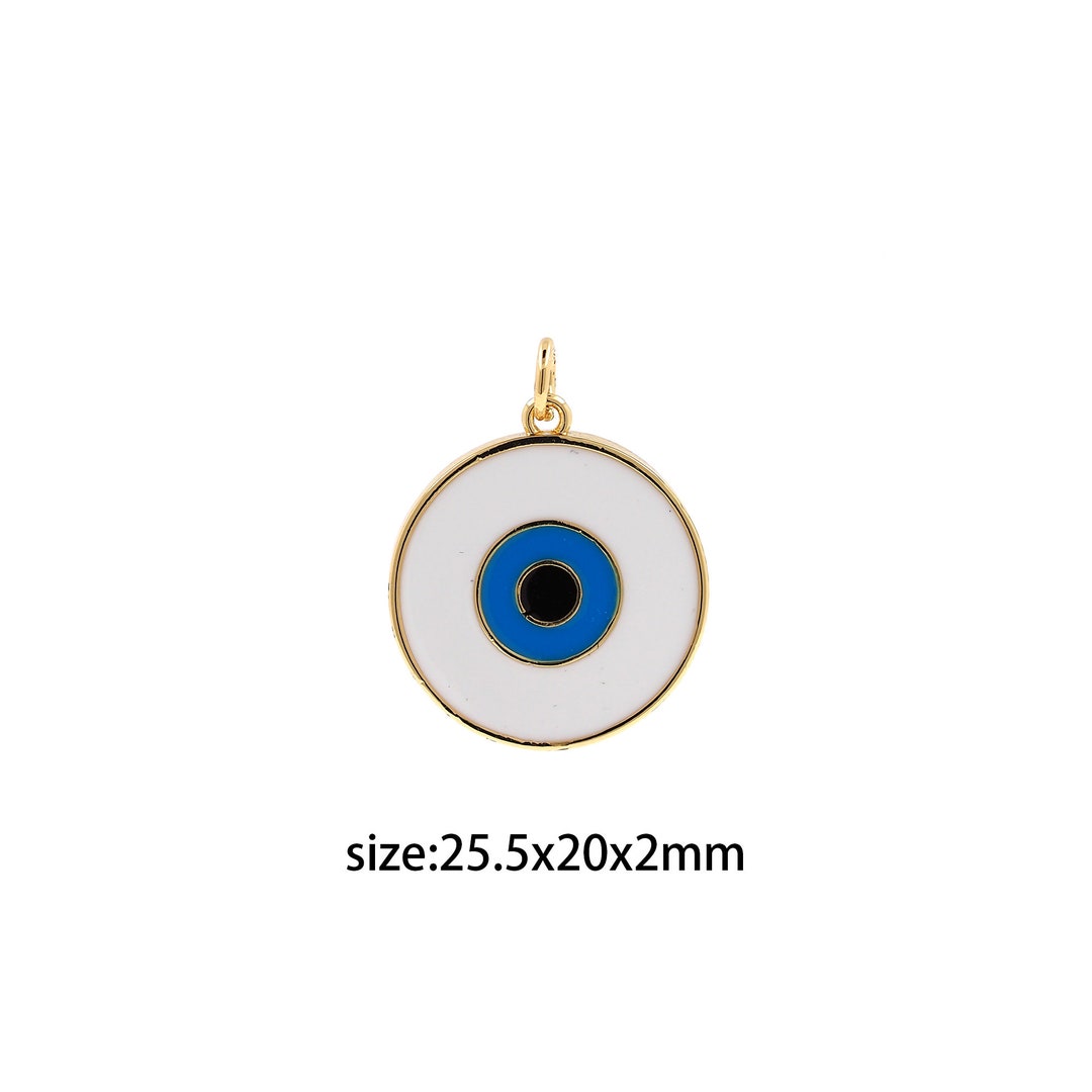 18K Gold Filled Evil Eye Coin Pendant,enamel Evil Eye Earrings Necklace ...