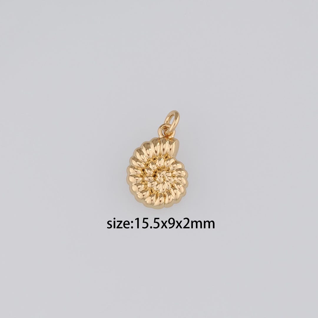 18K Gold Filled Conch Shell Pendant,ocean Shell Charm Earrings Necklace ...
