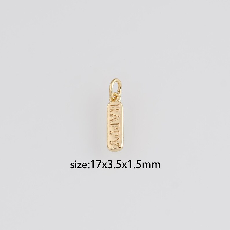 18K Gold Filled Happy Pendant,letter Happy Charm Earrings Necklace for ...