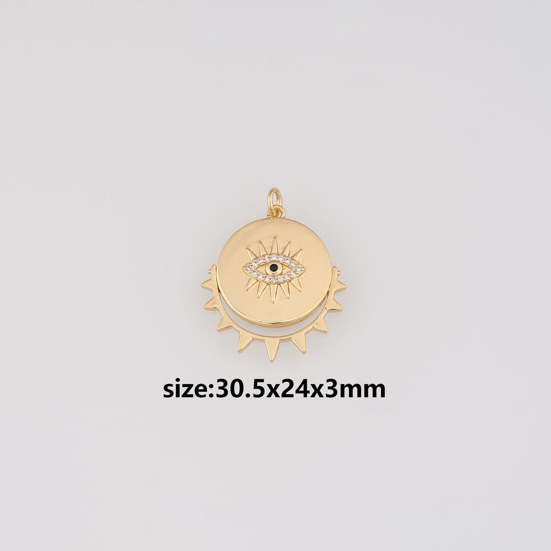 5pcs 18K Gold Filled Evil Eye Pendant,dainty Evil Eye Charm Earrings ...