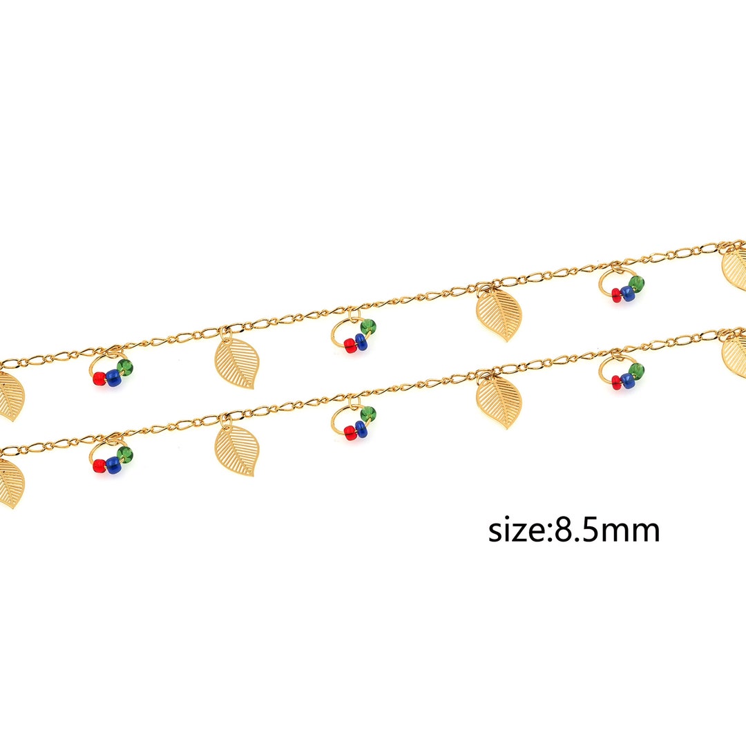 18K Gold Filled Leaf Link Necklace,leaf Chain,minimalist Necklace,leaf ...