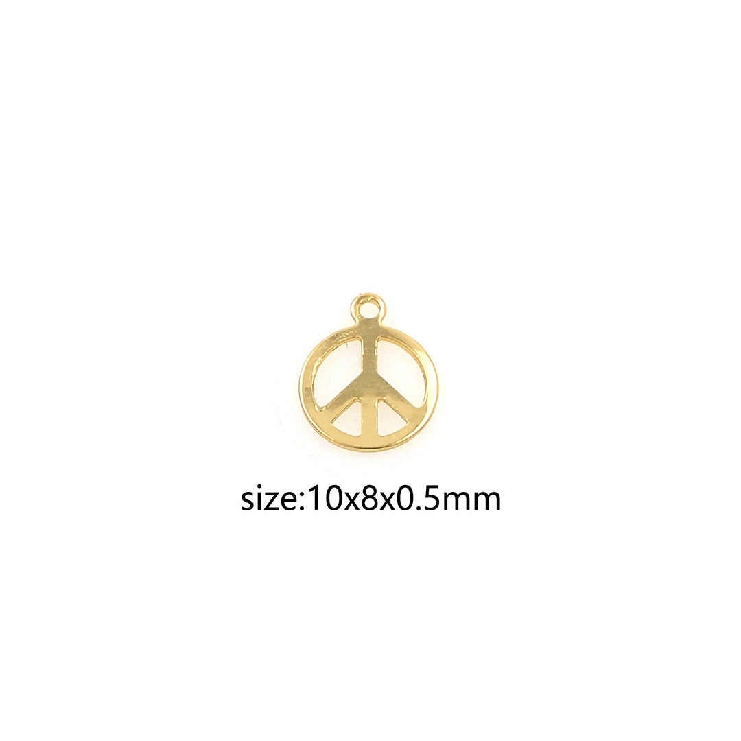 5pcs 18K Gold Filled Peace Pendant,dainty Symbol Charm Earrings ...