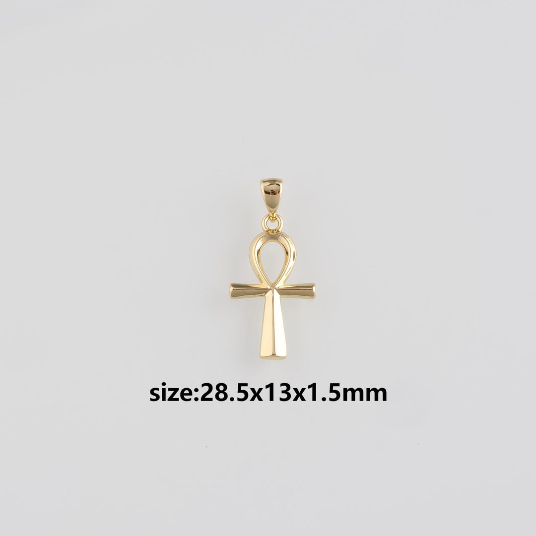 18K Gold Filled Ankh Pendant,ankh Charm Earrings Necklace for DIY ...