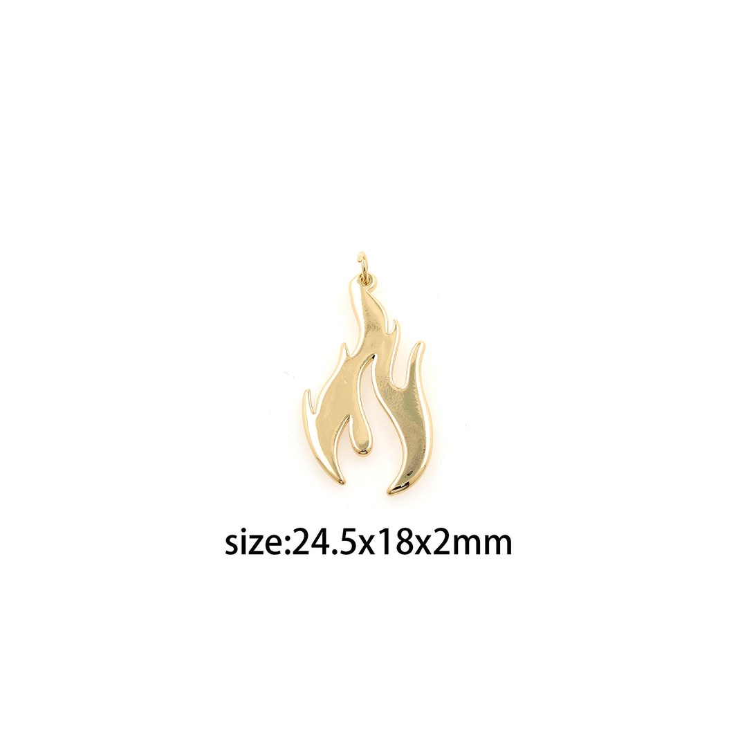 Flame Charm,18k Gold Filled Fire Element Pendant,dainty Fire Earrings ...