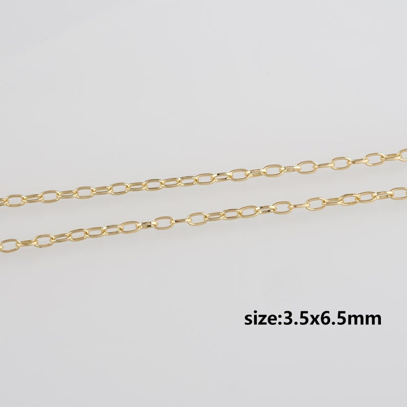 18K Gold Filled Oval Chain Necklace,thin Oval Link Chain Necklace for ...
