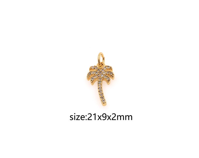 Coconut Tree Pendant,coconut Tree Necklace,18k Gold Filled Plant ...
