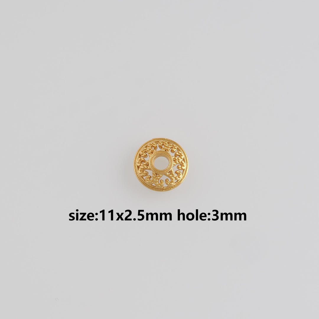 10pcs 24K Gold Filled Bead Caps,dainty Round Caps,diy Jewelry Making ...