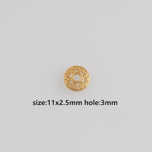 10pcs 24K Gold Filled Bead Caps,dainty Round Caps,diy Jewelry Making ...