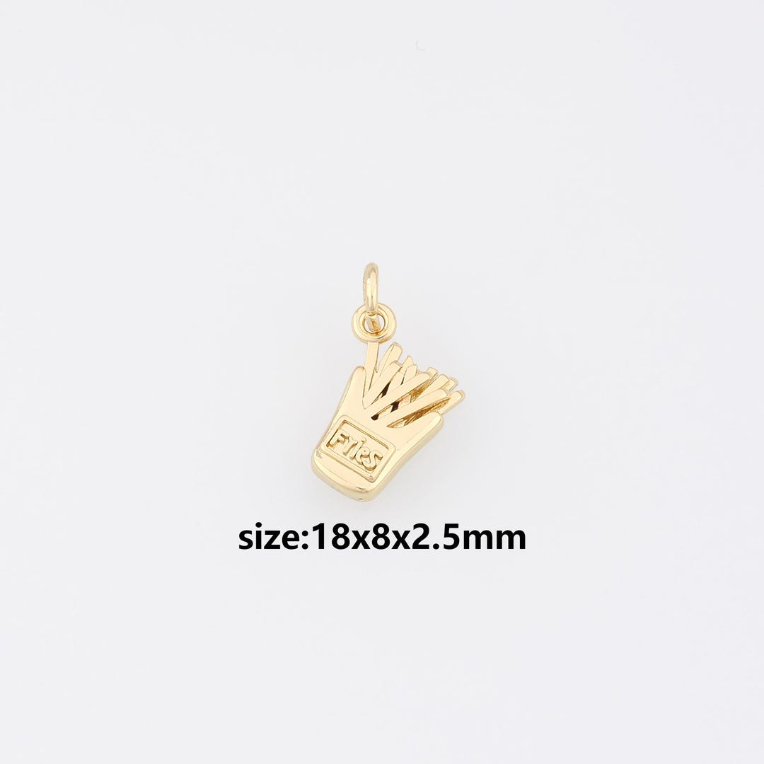 18K Gold Filled French Fries Pendant,french Fries Charm Earrings ...